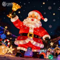 China Custom Giant Santa Claus With Bells LED Festival Lantern, Outdoor Waterproof Christmas Light Sculpture for Theme Park & Shopping Mall for sale