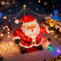 China Custom Giant Santa Claus With Bells LED Festival Lantern, Outdoor Waterproof Christmas Light Sculpture for Theme Park & Shopping Mall for sale