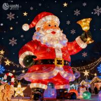 China Custom Giant Santa Claus With Bells LED Festival Lantern, Outdoor Waterproof Christmas Light Sculpture for Theme Park & Shopping Mall for sale