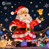 China Custom Giant Santa Claus With Bells LED Festival Lantern, Outdoor Waterproof Christmas Light Sculpture for Theme Park & Shopping Mall for sale