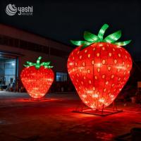 China Handcrafted Strawberry Shaped Lanterns for Outdoor Decorations and Theme Park Decor for sale