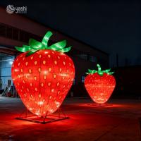 China Handcrafted Strawberry Shaped Lanterns for Outdoor Decorations and Theme Park Decor for sale