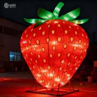 China Handcrafted Strawberry Shaped Lanterns for Outdoor Decorations and Theme Park Decor for sale