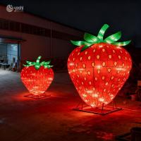 China Handcrafted Strawberry Shaped Lanterns for Outdoor Decorations and Theme Park Decor for sale