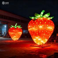 China Handcrafted Strawberry Shaped Lanterns for Outdoor Decorations and Theme Park Decor for sale