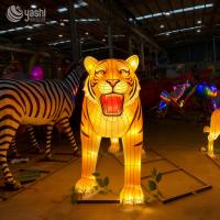 China Majestic Tiger Shaped Lantern - Large Outdoor Art Installation for Festive Atmosphere for sale