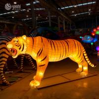China Majestic Tiger Shaped Lantern - Large Outdoor Art Installation for Festive Atmosphere for sale