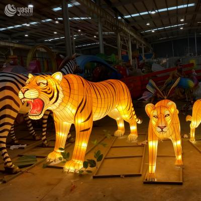 China Majestic Tiger Shaped Lantern - Large Outdoor Art Installation for Festive Atmosphere for sale