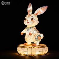 China Custom Chinese Zodiac Rat Lantern | LED Cute Cartoon Mouse Light Sculpture with Decorative Base for Lunar New Year Outdoor Exhibition for sale