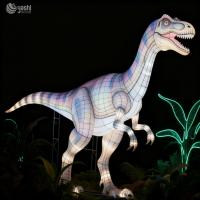 China Dinosaur Lantern Sculpture by Zigong Lantern Factory - T-Rex Lantern for Jurassic Park Decor for sale