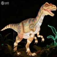 China Dinosaur Lantern Sculpture by Zigong Lantern Factory - T-Rex Lantern for Jurassic Park Decor for sale