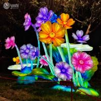 China Custom Colorful Wild‑Flower Lantern Sculpture, Large LED Mixed Floral Light Group for Park Lantern Festival for sale