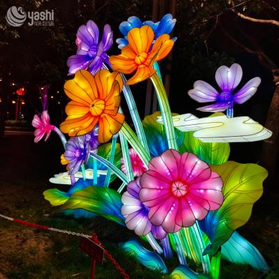 China Custom Colorful Wild‑Flower Lantern Sculpture, Large LED Mixed Floral Light Group for Park Lantern Festival for sale