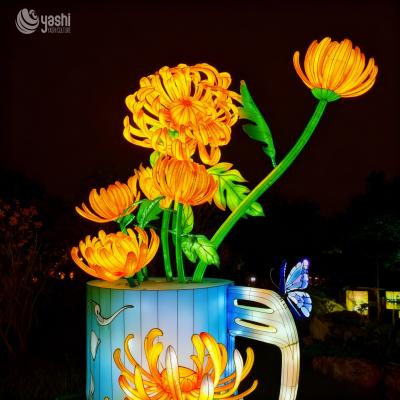 China Zigong Lantern Manufacturer - Chrysanthemum Design Lantern for Holiday Mall Decorations for sale