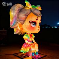 China Custom Cartoon Girl Character Lantern, Giant LED Figure Light Sculpture for Theme Park & Night Festival for sale
