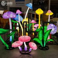 China Custom Colorful Mushroom & Plant Lantern Group, Mixed‑Size LED Light Sculpture for Outdoor Theme Festival for sale