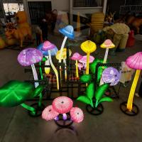 China Custom Colorful Mushroom & Plant Lantern Group, Mixed‑Size LED Light Sculpture for Outdoor Theme Festival for sale