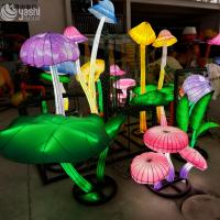 China Custom Colorful Mushroom & Plant Lantern Group, Mixed‑Size LED Light Sculpture for Outdoor Theme Festival for sale