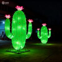 China Creative Green Cactus Decorative Lantern - Waterproof Material for Outdoor and Shopping Mall Decoration for sale