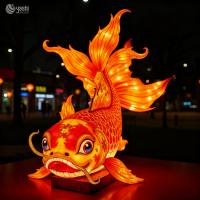 China Custom Chinese Koi Fish Lantern | Large LED Traditional Carp Light Sculpture for Festival Outdoor Night Exhibition for sale