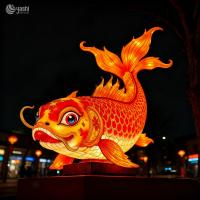 China Custom Chinese Koi Fish Lantern | Large LED Traditional Carp Light Sculpture for Festival Outdoor Night Exhibition for sale