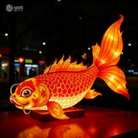 China Custom Chinese Koi Fish Lantern | Large LED Traditional Carp Light Sculpture for Festival Outdoor Night Exhibition for sale