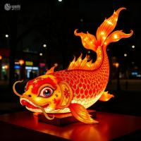 China Custom Chinese Koi Fish Lantern | Large LED Traditional Carp Light Sculpture for Festival Outdoor Night Exhibition for sale