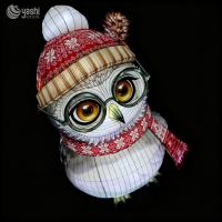 China Custom Winter Owl Lantern | Large LED Christmas Owl Light Sculpture with Hat Scarf for Outdoor Holiday Exhibition for sale