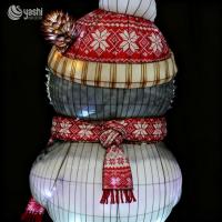China Custom Winter Owl Lantern | Large LED Christmas Owl Light Sculpture with Hat Scarf for Outdoor Holiday Exhibition for sale
