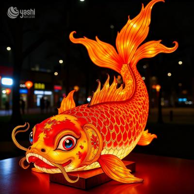 China Custom Chinese Koi Fish Lantern | Large LED Traditional Carp Light Sculpture for Festival Outdoor Night Exhibition for sale