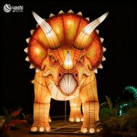 China Triceratops Dinosaur Lantern - Waterproof Outdoor Silk Lantern - Realistic Dinosaur Sculpture Lantern for sale