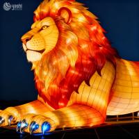 China Custom Lying Lion Lantern | Large LED African Lion Light Sculpture for Wildlife Theme Outdoor Light Exhibition for sale