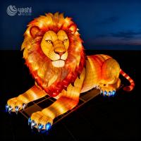 China Custom Lying Lion Lantern | Large LED African Lion Light Sculpture for Wildlife Theme Outdoor Light Exhibition for sale
