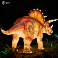 China Triceratops Dinosaur Lantern - Waterproof Outdoor Silk Lantern - Realistic Dinosaur Sculpture Lantern for sale