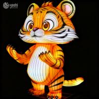 China Custom Cartoon Cute Tiger Lantern | Large LED Animal Character Light Sculpture Multi‑Size for Outdoor Night Exhibition for sale