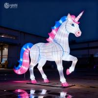 China Traditional Chinese New Year Lanterns Horse Year Lanterns Unicorn Shaped Lanterns Zoo Decoration Lanterns for sale