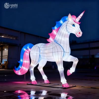 China Traditional Chinese New Year Lanterns Horse Year Lanterns Unicorn Shaped Lanterns Zoo Decoration Lanterns for sale
