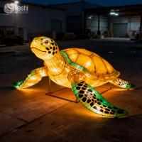 China Custom Realistic Sea Turtle Lantern | Large LED Marine Animal Light Sculpture for Aquatic Theme Outdoor Night Exhibition for sale