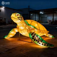 China Custom Realistic Sea Turtle Lantern | Large LED Marine Animal Light Sculpture for Aquatic Theme Outdoor Night Exhibition for sale