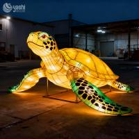 China Custom Realistic Sea Turtle Lantern | Large LED Marine Animal Light Sculpture for Aquatic Theme Outdoor Night Exhibition for sale