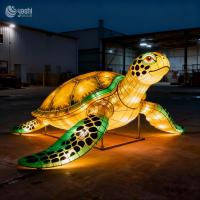 China Custom Realistic Sea Turtle Lantern | Large LED Marine Animal Light Sculpture for Aquatic Theme Outdoor Night Exhibition for sale