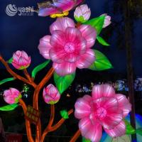 China Custom Pink Peach Blossom & Butterfly Lantern, Large LED Floral Branch Light Sculpture for Park Festival Decoration for sale