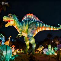 China Custom Dinosaur World LED Lantern Installation, Giant Spinosaurus Animal Light Sculptures for Theme Park & Dino‑Festival for sale