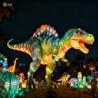 China Custom Dinosaur World LED Lantern Installation, Giant Spinosaurus Animal Light Sculptures for Theme Park & Dino‑Festival for sale
