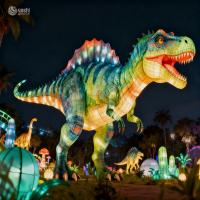 China Custom Dinosaur World LED Lantern Installation, Giant Spinosaurus Animal Light Sculptures for Theme Park & Dino‑Festival for sale