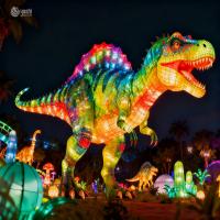 China Custom Dinosaur World LED Lantern Installation, Giant Spinosaurus Animal Light Sculptures for Theme Park & Dino‑Festival for sale