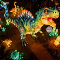 China Custom Dinosaur World LED Lantern Installation, Giant Spinosaurus Animal Light Sculptures for Theme Park & Dino‑Festival for sale