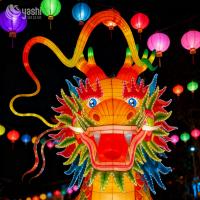 China Custom Chinese Dragon Head Lantern, Hanging Oriental Dragon LED Light Sculpture for Festival Show for sale