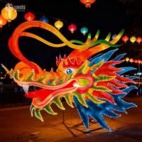 China Custom Chinese Dragon Head Lantern, Hanging Oriental Dragon LED Light Sculpture for Festival Show for sale