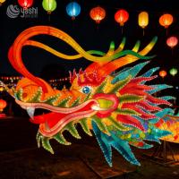 China Custom Chinese Dragon Head Lantern, Hanging Oriental Dragon LED Light Sculpture for Festival Show for sale